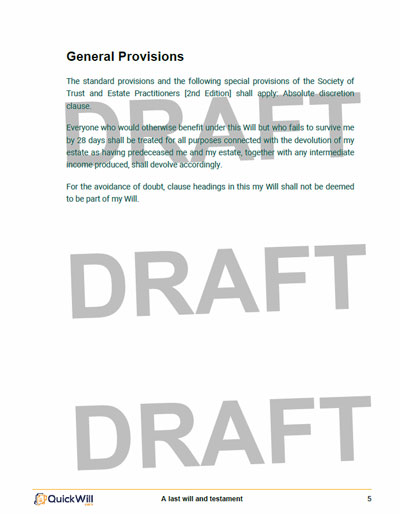 Sample Will | Sample Last Will And Testament