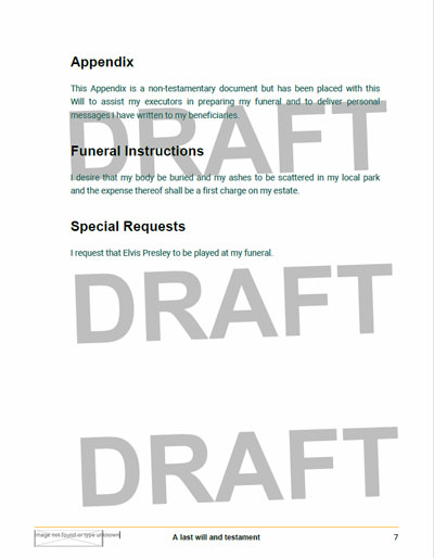 Sample Will | Sample Last Will And Testament